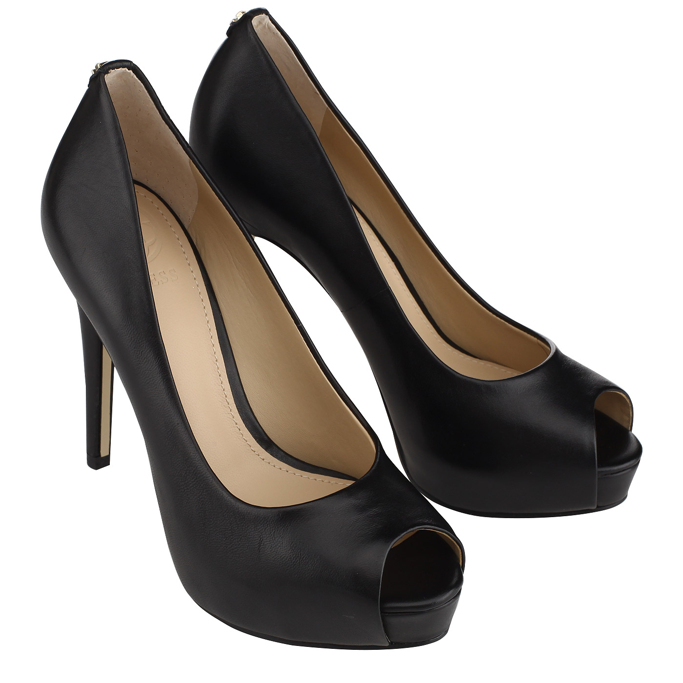 Черные кожаные туфли с открытым носом Guess Hadie9 FLHA91 LEA07_black ...