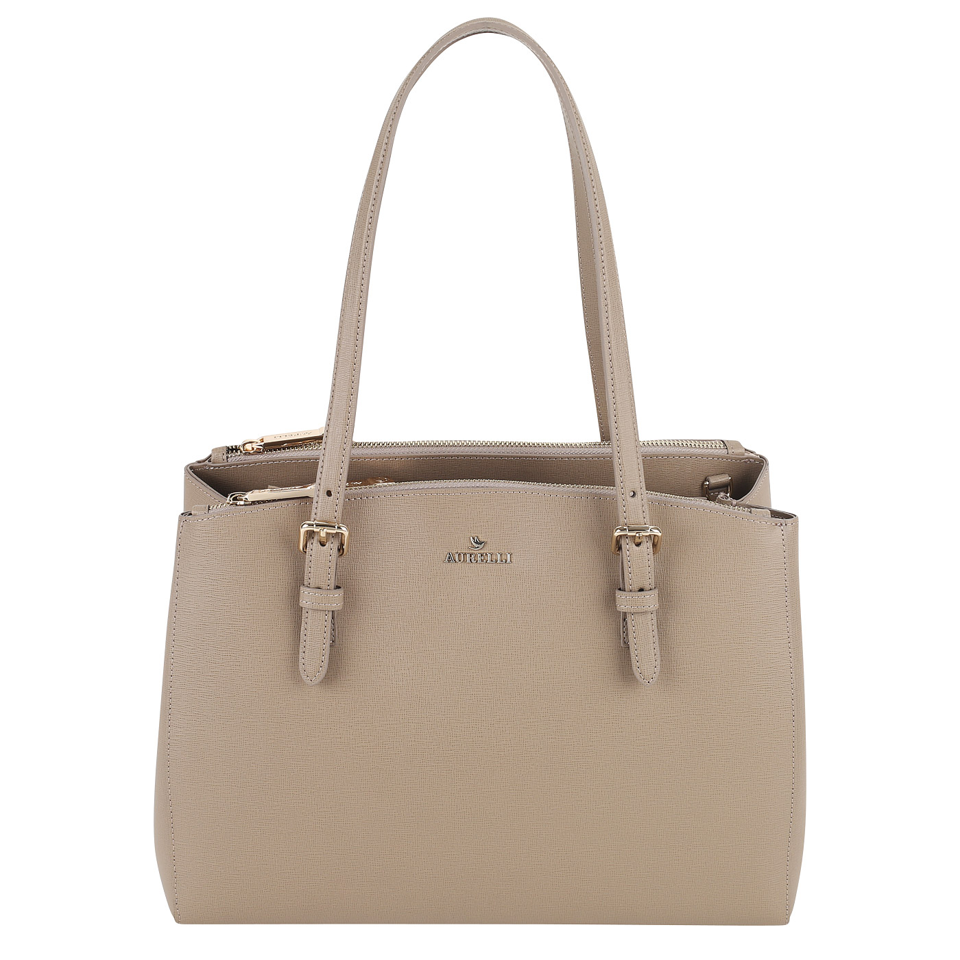 Сумка из сафьяновой кожи Aurelli Saffiano 17W0067-18G-taupe ...