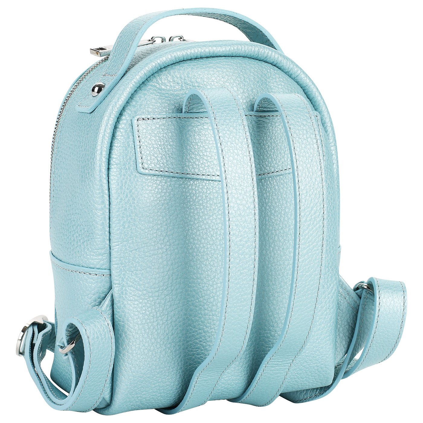 Маленький кожаный рюкзак с аппликацией Chatte DB9225_light blue metal ...